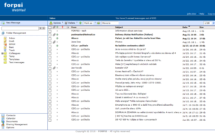 Webmail versions - FORPSI.SK